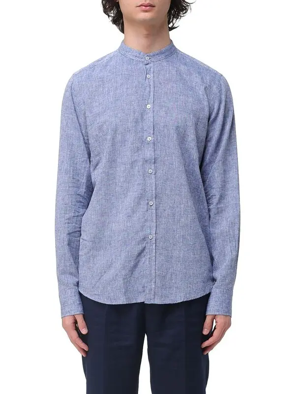 MANUEL RITZ Linen And Cotton Casual Shirt - Denim
