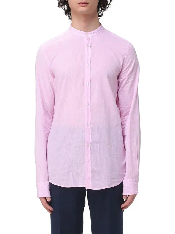 MANUEL RITZ Linen And Cotton Casual Shirt - Pink