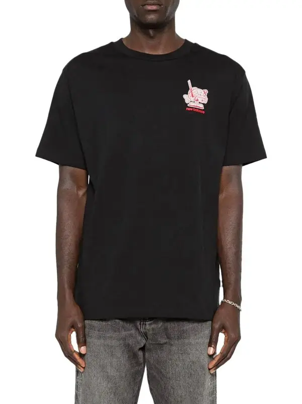 NEW BALANCE Printed Cotton T-shirt - Black