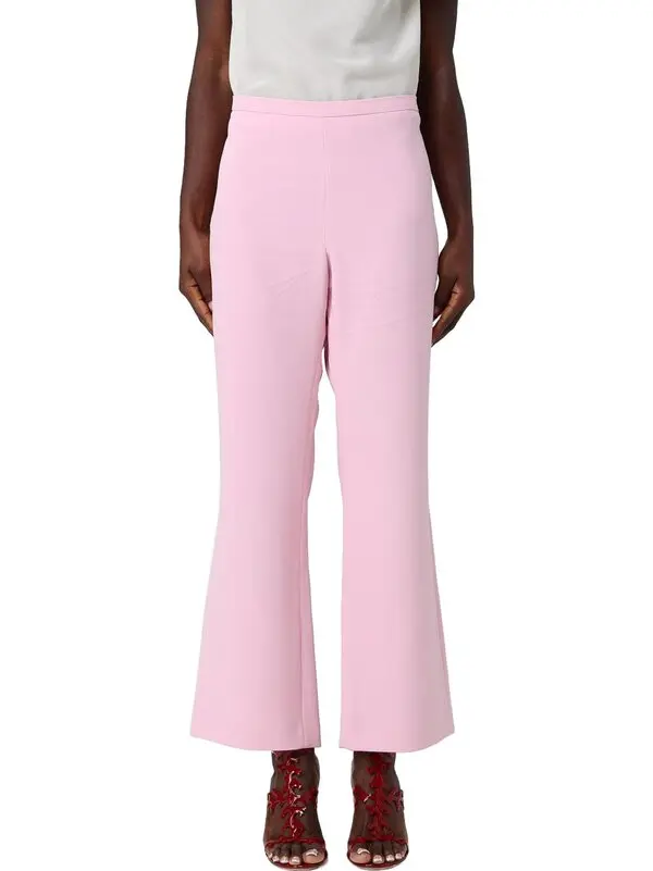 Alberta Ferretti Flared Crêpe Cropped Trousers - Pink