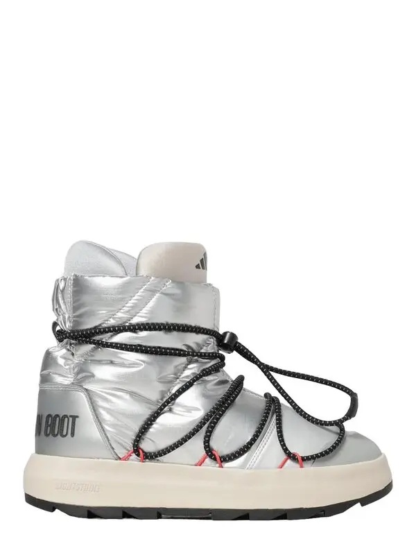 ADIDAS ORIGINALS Metallic Lace-up Boots - Silver