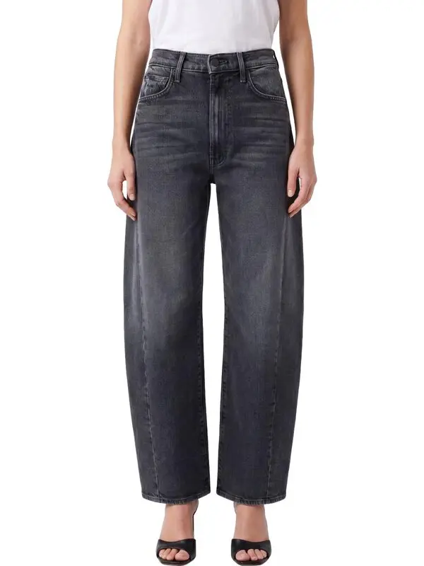 MOTHER The Half Pipe High-waisted Baggy Jeans In Cotton Denim - Grey