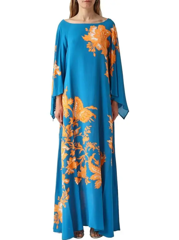 Etro Printed Long Viscose Dress - Turquoise