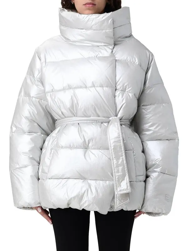 EA7 Quilted Puffer Jacket With Belt - Blue