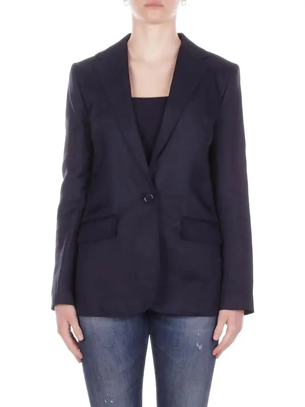 Ralph Lauren Single-breasted Linen And Viscose Blazer - Blue
