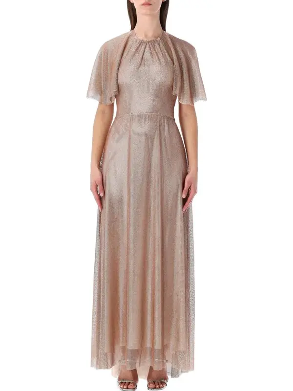 Alberta Ferretti Long Dress With Rhinestones - Pink