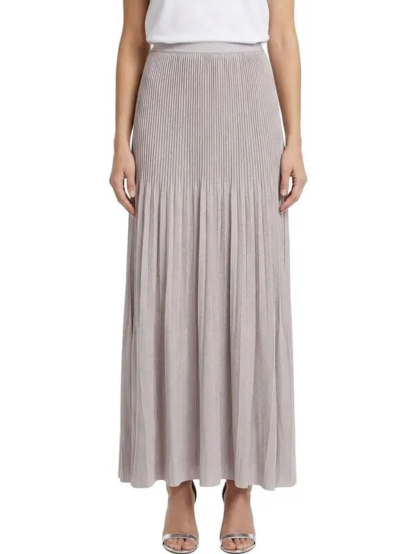 Giorgio Armani Pleated Viscose Maxi Skirt - Nude