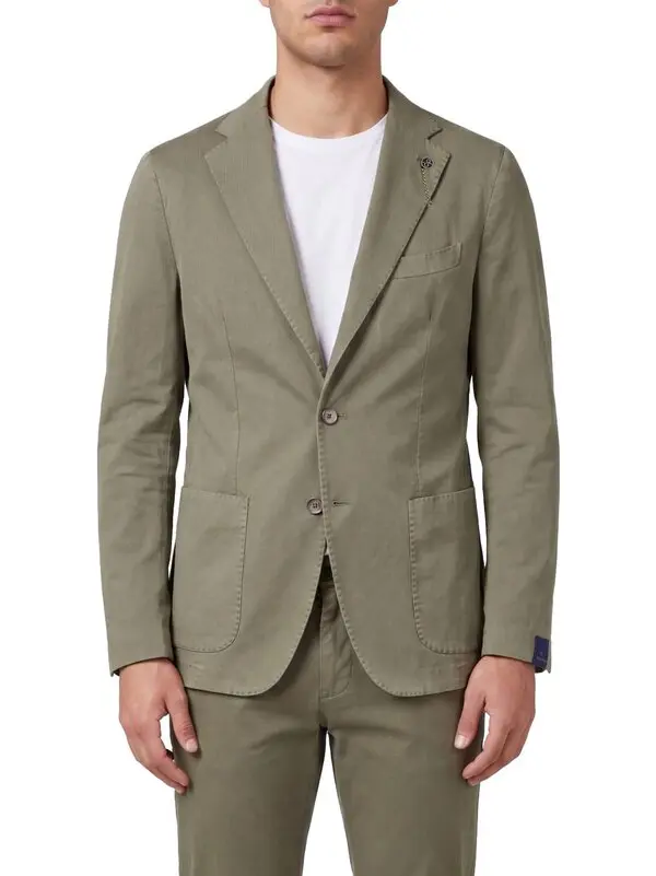 SANTANIELLO Cotton Single-breasted Blazer - Green