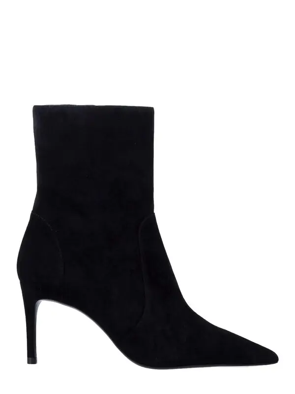 STUART WEITZMAN Suede Pointed Toe Stiletto Ankle Boots - Black
