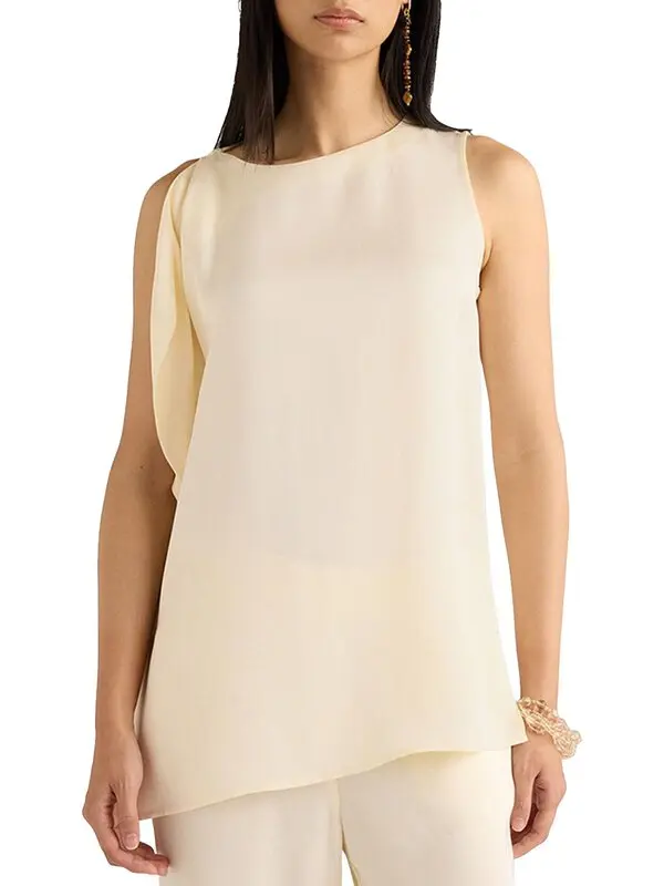 Momoni Sleeveless Viscose Blouse - Cream
