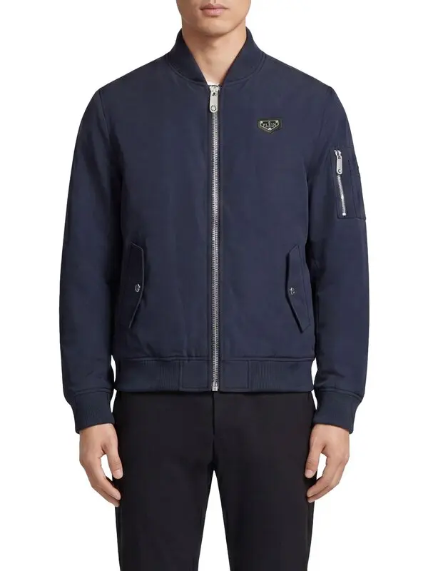Philipp Plein Technical Fabric Bomber Jacket - Blue