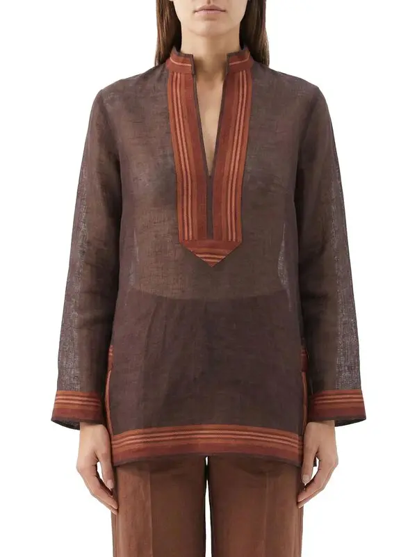 Tory Burch Long Sleeve Top - Brown