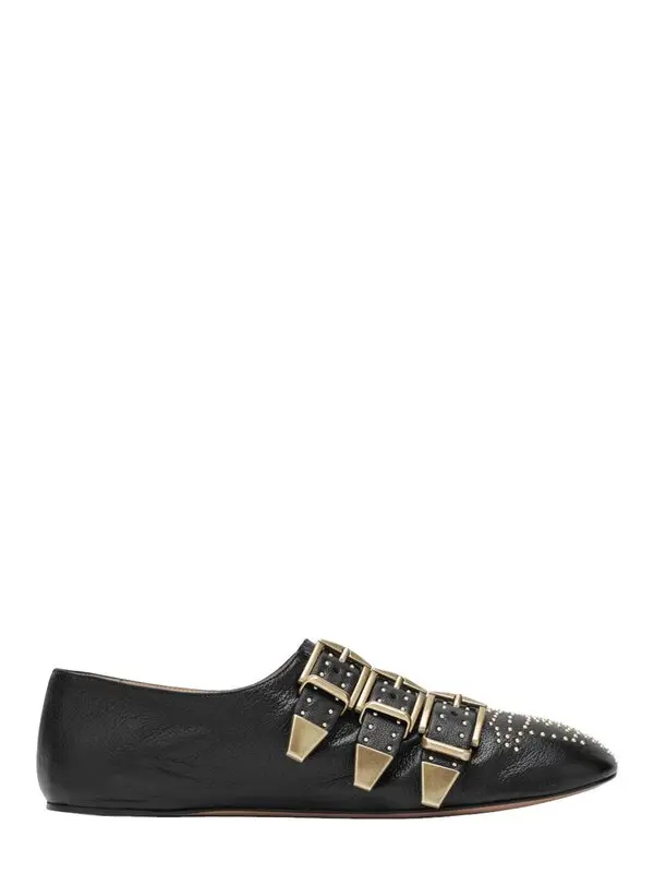 Chloé Ballet Flats With Buckle Detail - Black