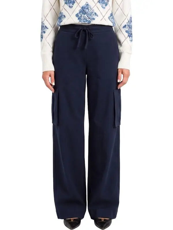 TWINSET Cotton And Linen Blend Cargo Trousers - Blue
