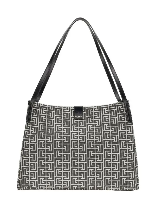 Balmain Monogram Shoulder Bag - Black