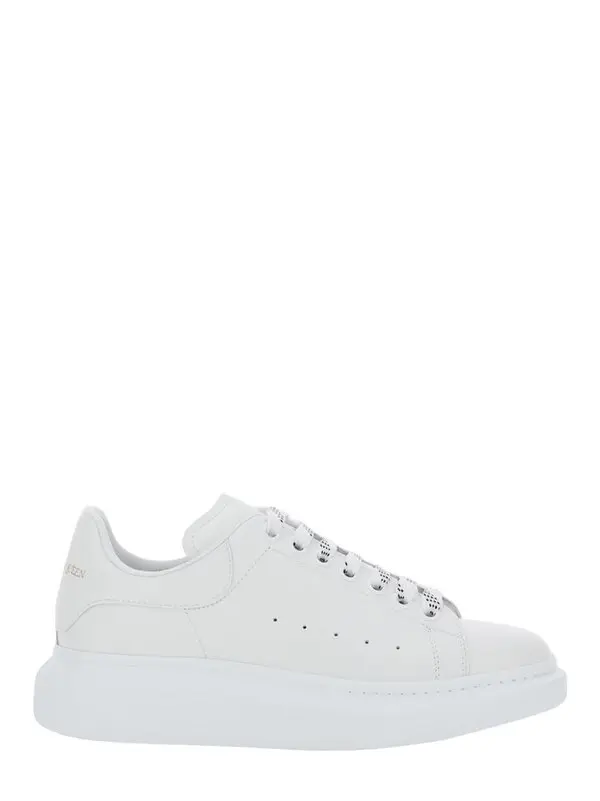 Alexander McQueen Oversize Calf Leather Sneakers With Suede Insert And Chunky Sole - White 1