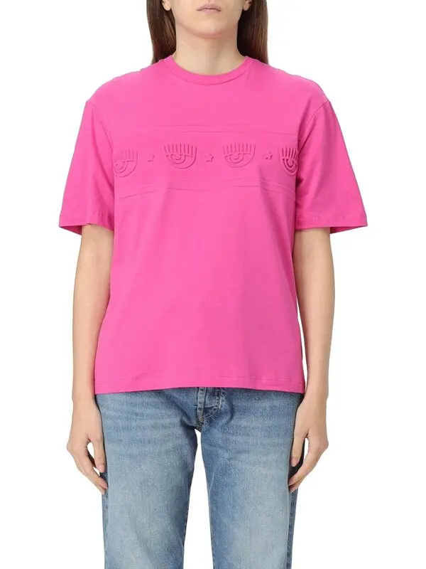 CHIARA FERRAGNI T-shirt With Embossed Detail - Violet