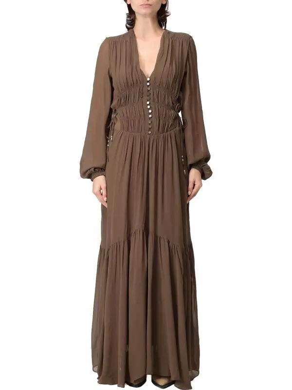 Isabel Marant Étoile Long Sleeve Maxi Dress - Brown