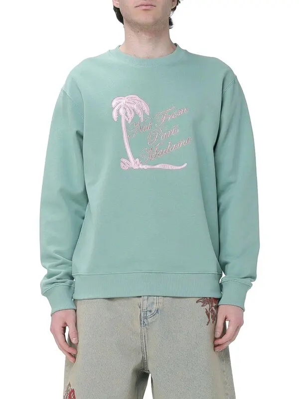 Drole De Monsieur Embroidered Logo Cotton Sweatshirt - Green