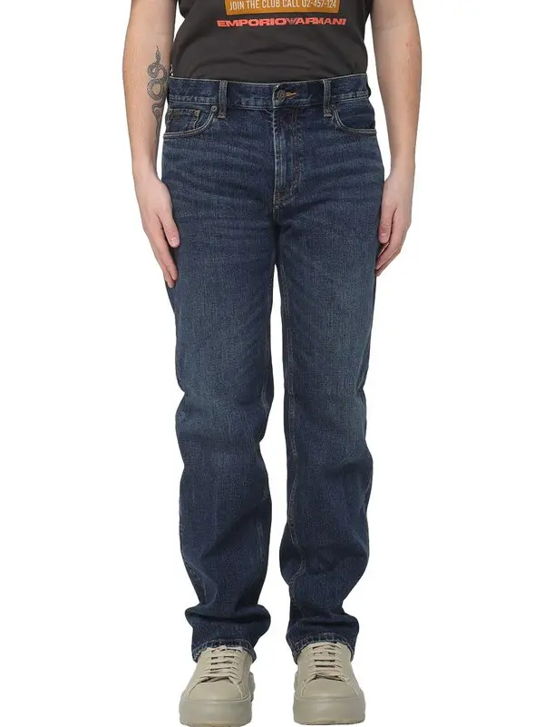 Emporio Armani Straight Leg Stretch Cotton Jeans - Blue