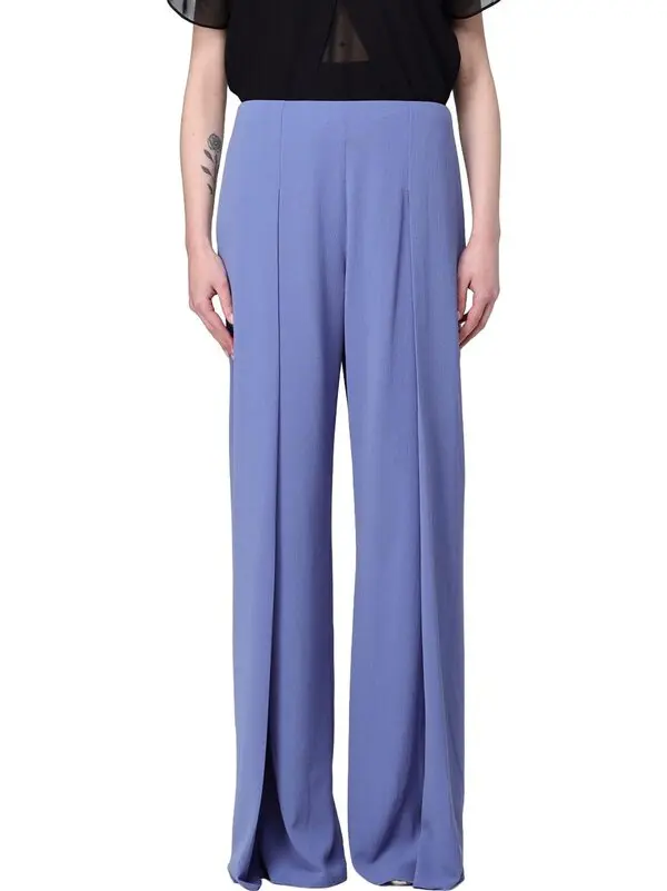 Emporio Armani Wide Leg Tailored Trousers - Blue