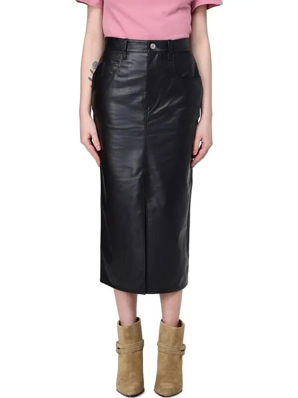 Isabel Marant Étoile Leather Midi Skirt - Black