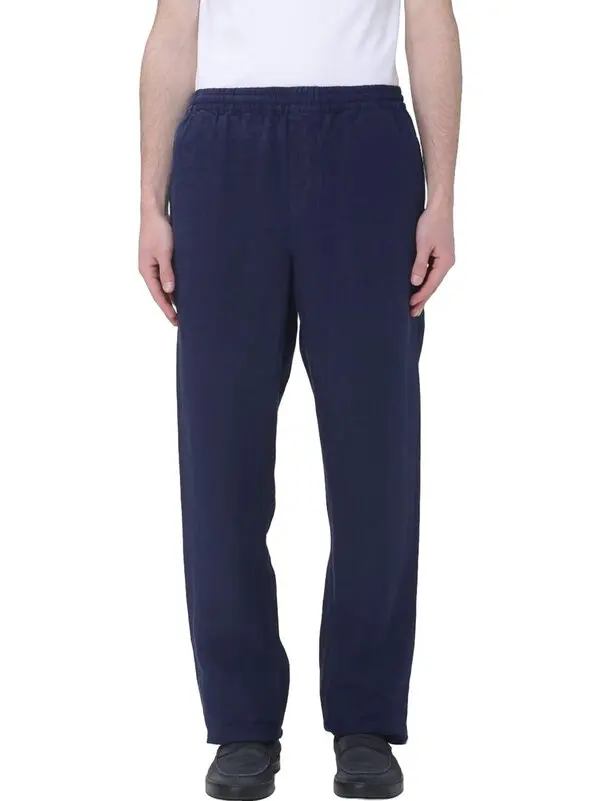 Aspesi Wide-leg Linen Trousers - Blue