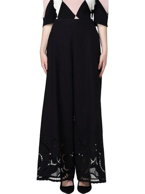 Liviana Conti Wide Leg Palazzo Trousers - Black