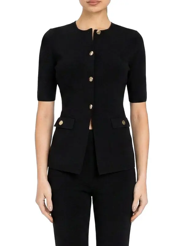 TWINSET Single Breasted Blazer In Viscose Blend - Black