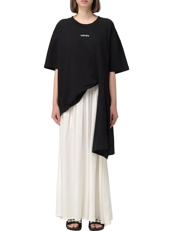 Kenzo Asymmetrical Draped Dress - Black