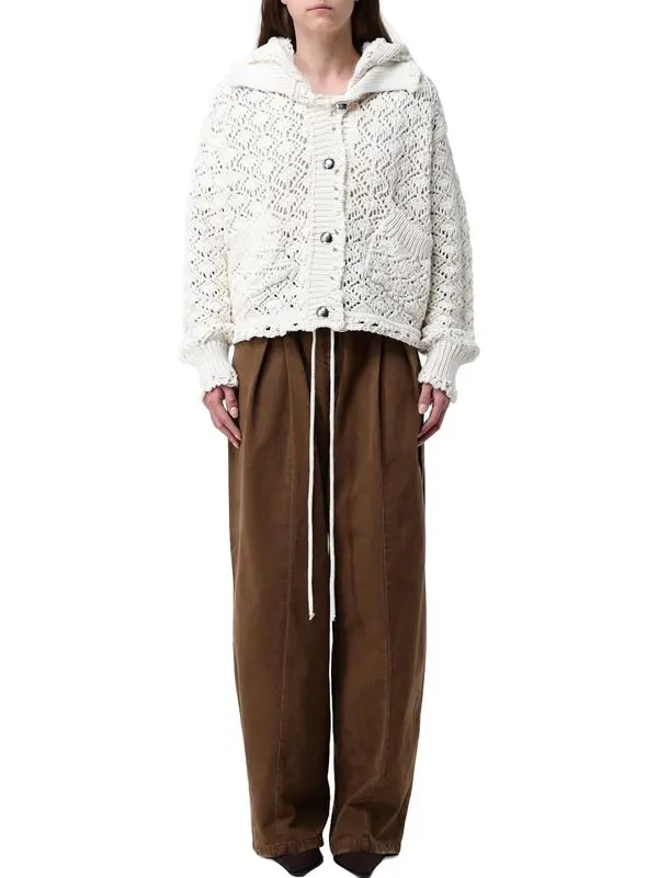 Blumarine Crochet Cotton Knit Cardigan - White