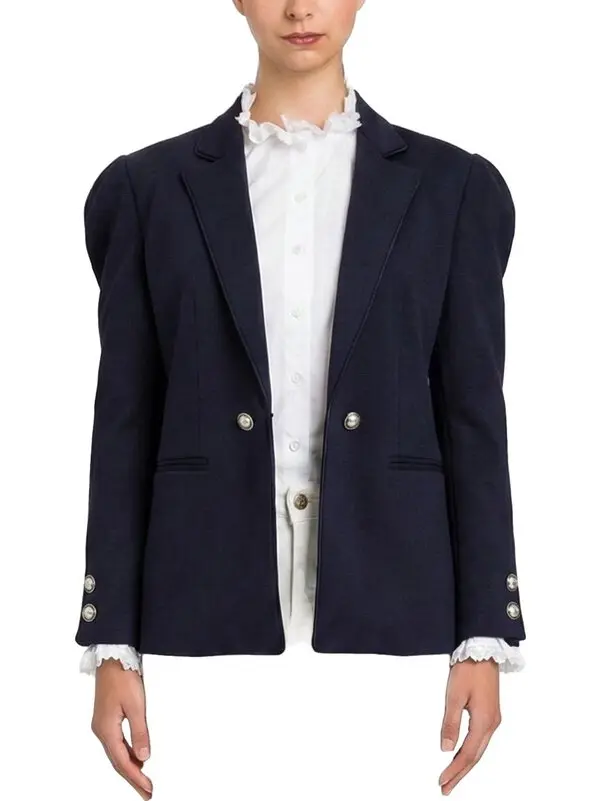 TWINSET Single-breasted Blazer With Ruched Shoulders - Blue