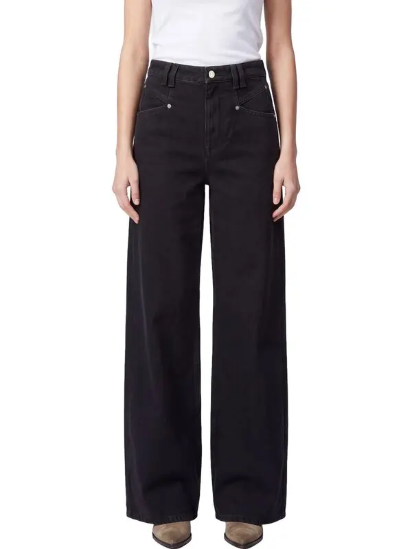Isabel Marant Étoile High-rise Wide-leg Jeans - Black