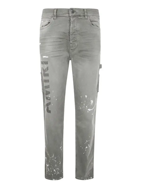 Amiri Logo Detail Jeans - Olive