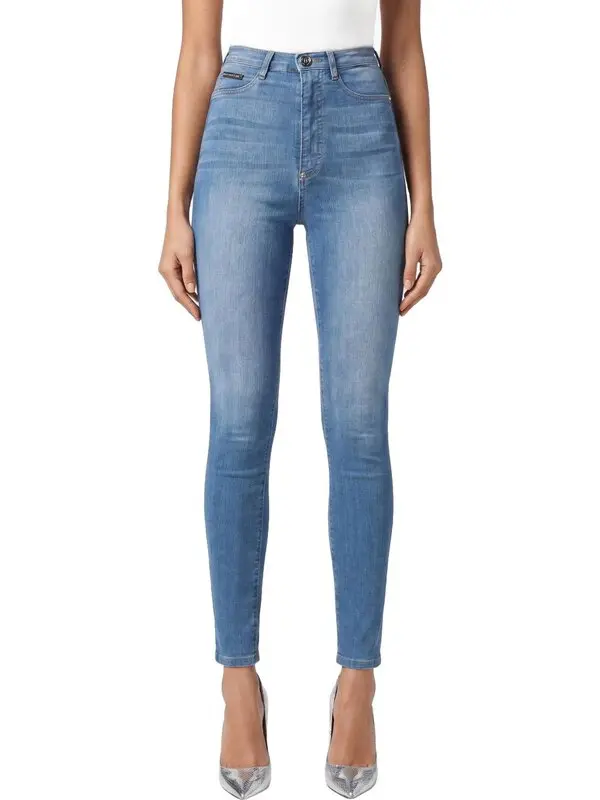 Philipp Plein High-waisted Skinny Cropped Jeans - Denim
