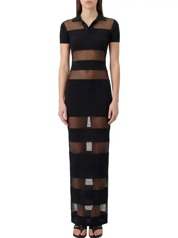 Coperni Sheer Polo Maxi Dress - Black