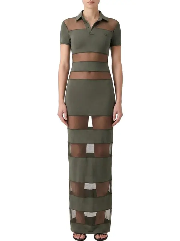 Coperni Sheer Polo Maxi Dress - Green
