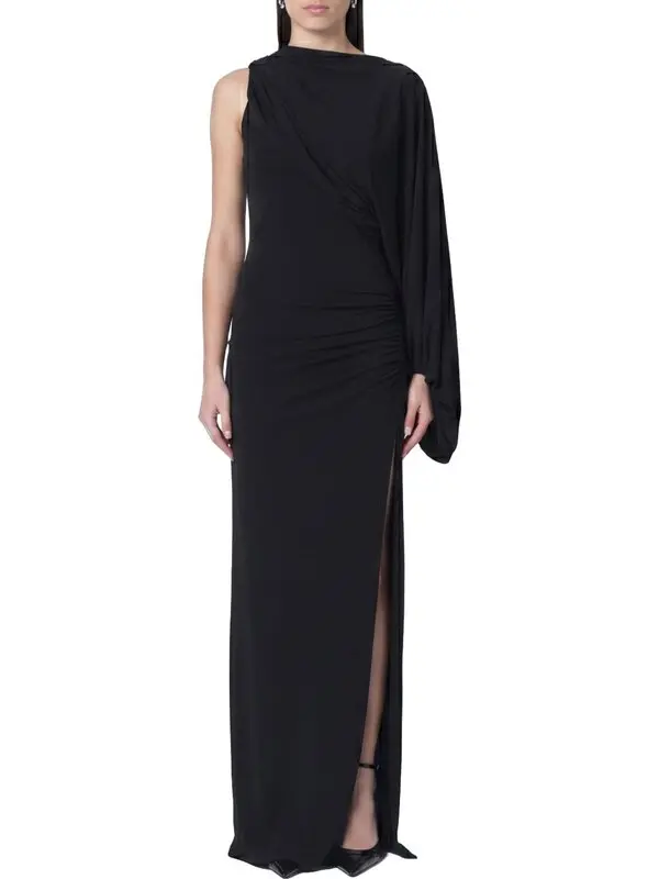 Andamane One-shoulder Long Sleeve Maxi Dress - Black