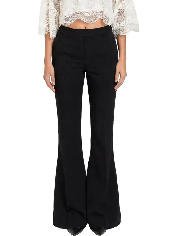 TWINSET Crêpe Flared Trousers - Black