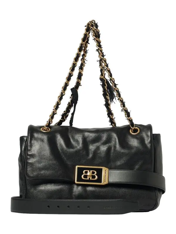 Balenciaga Leather Shoulder Bag - Black