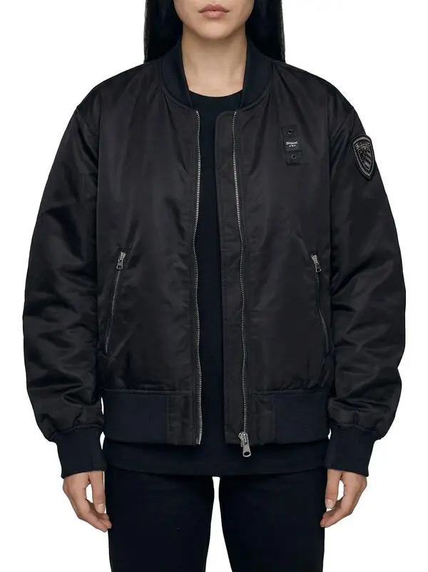 BLAUER. Nylon Bomber Jacket - Black