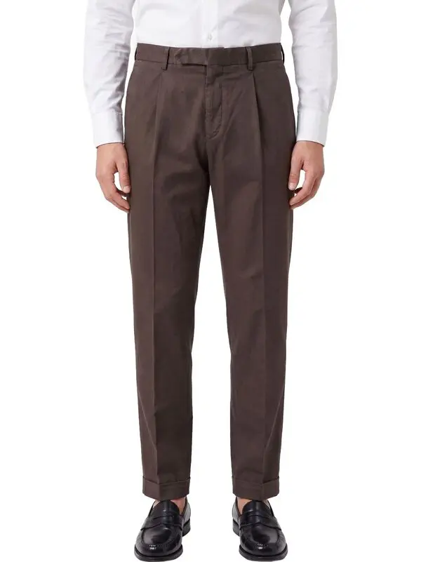 SANTANIELLO Wool And Cashmere Tailored Trousers - Dark