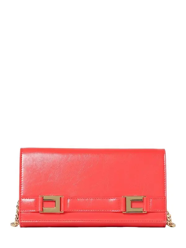 Elisabetta Franchi Faux Leather Wallet Bag - Red