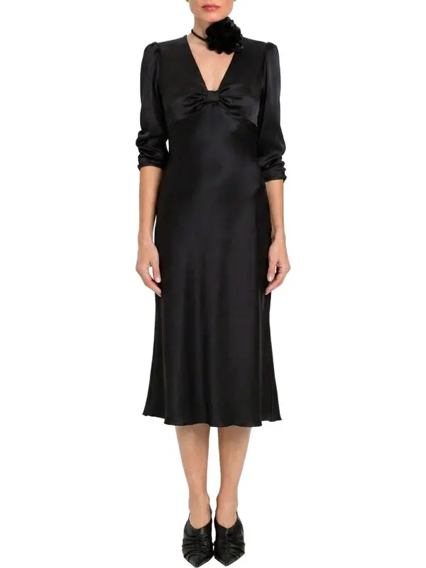TWINSET Satin Midi Dress - Black