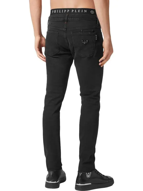 Philipp Plein Slim Fit Skinny Jeans In Cotton - Black
