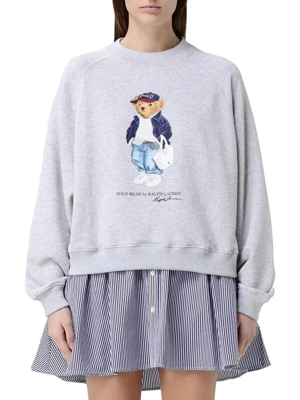 Polo Ralph Lauren Cotton Crewneck Sweatshirt With Printed Logo - Grey