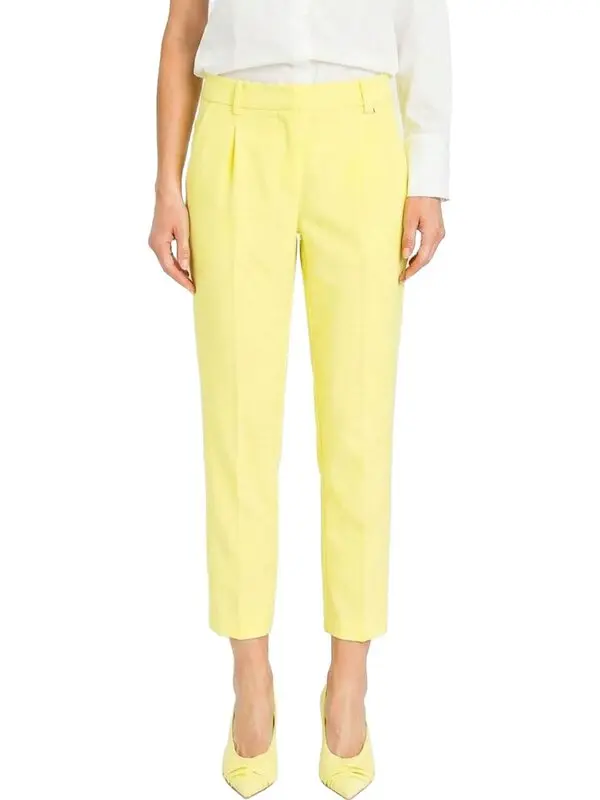 TWINSET Cropped Crepe Trousers - Lime