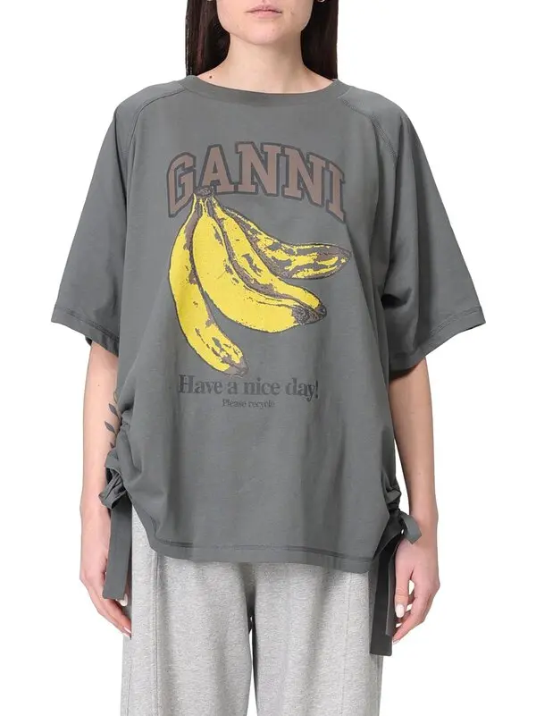 GANNI Graphic T-shirt - Grey