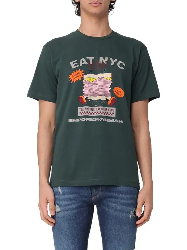 Emporio Armani Printed Cotton T-shirt - Green