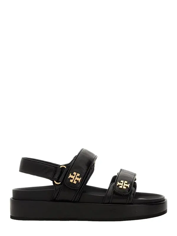 Tory Burch Platform Sandals With Logo Detail - Black